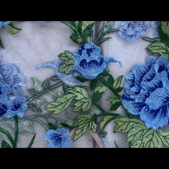 Missguided | Tops | Missguided Floral Embroidered Mesh Top | Poshmark